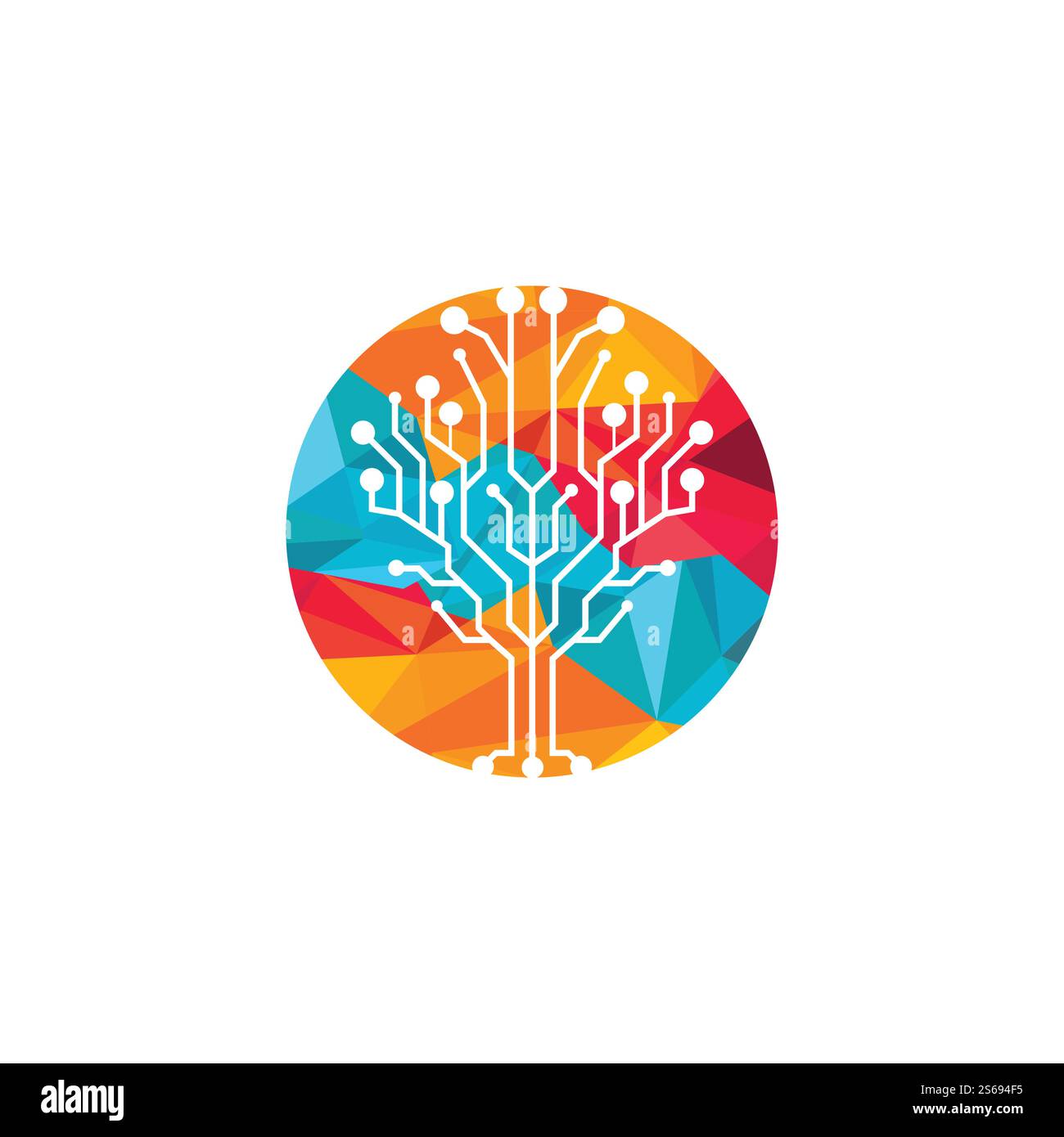 Digital Tree vector logo design. Technology logo template design vector ...