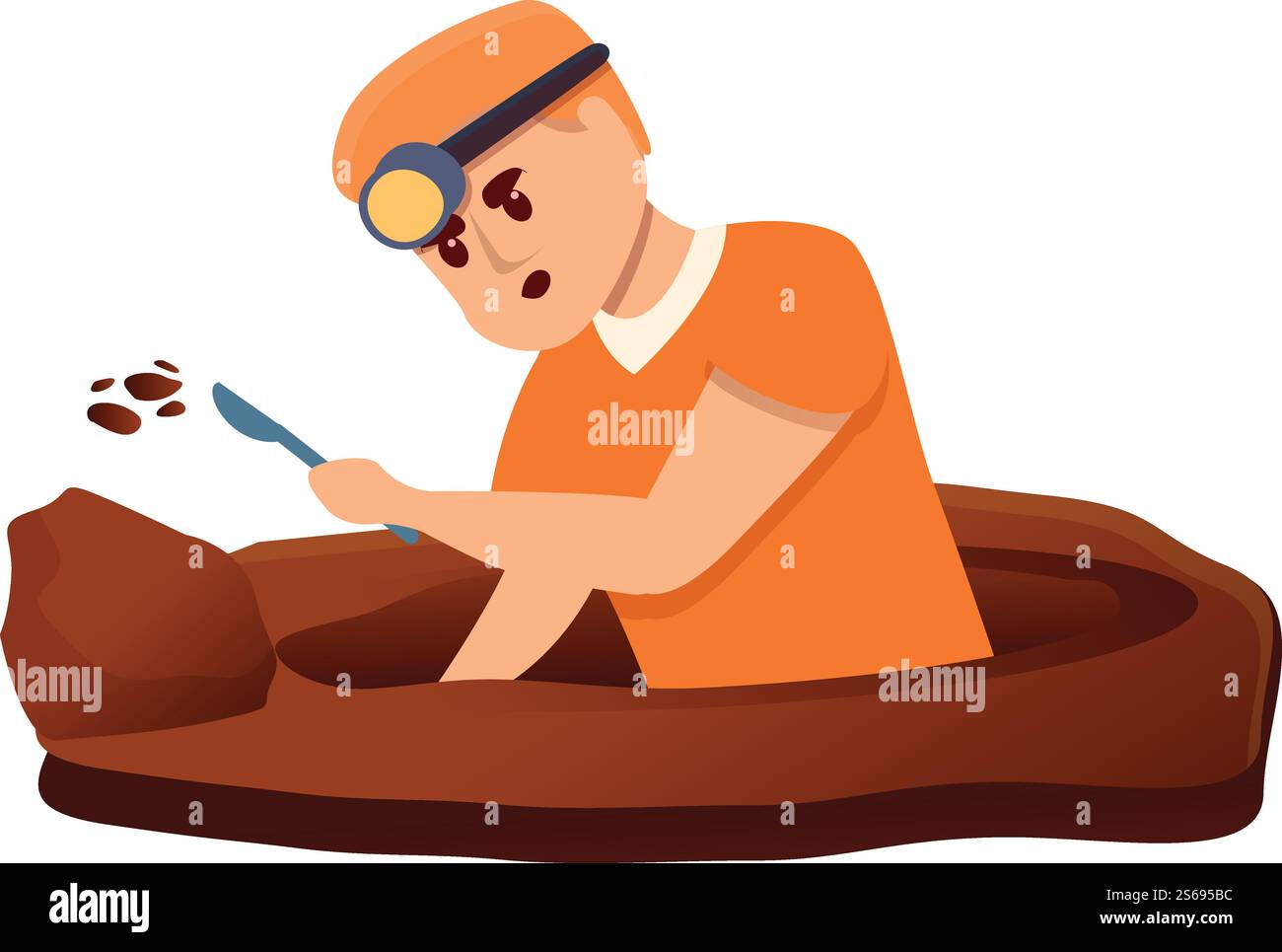 Prison person digging icon. Cartoon of prison person digging vector ...