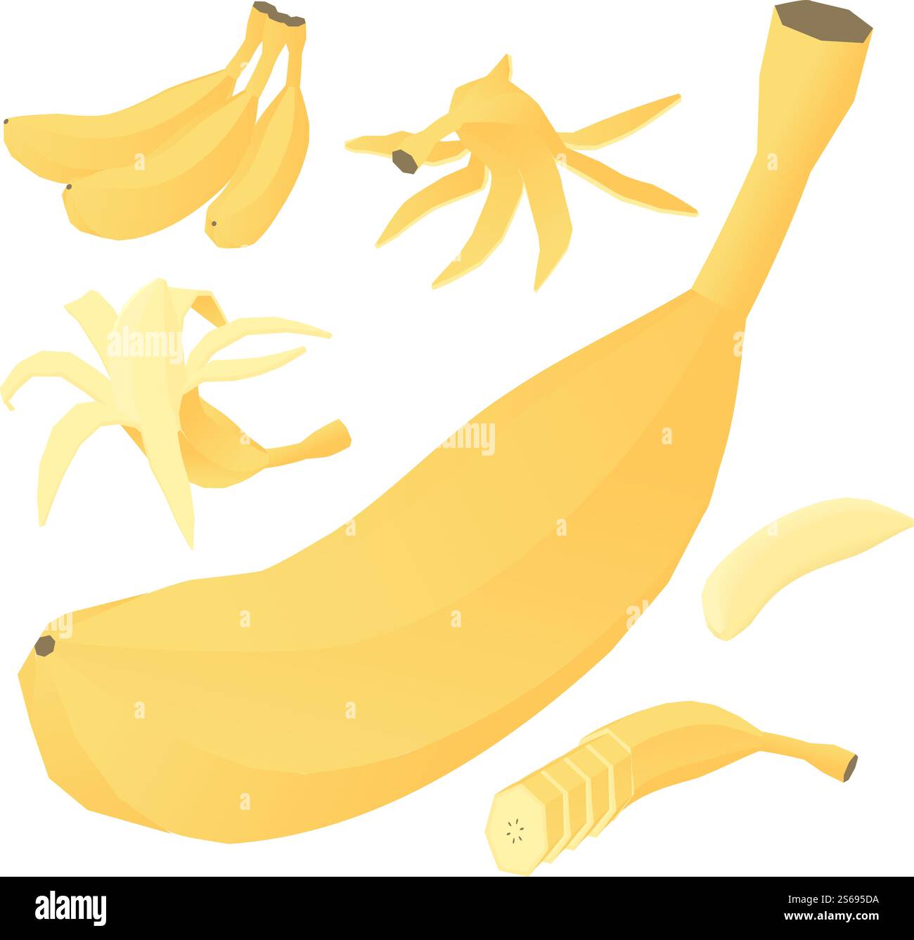 Banana icons set. Isometric set of banana vector icons for web design ...