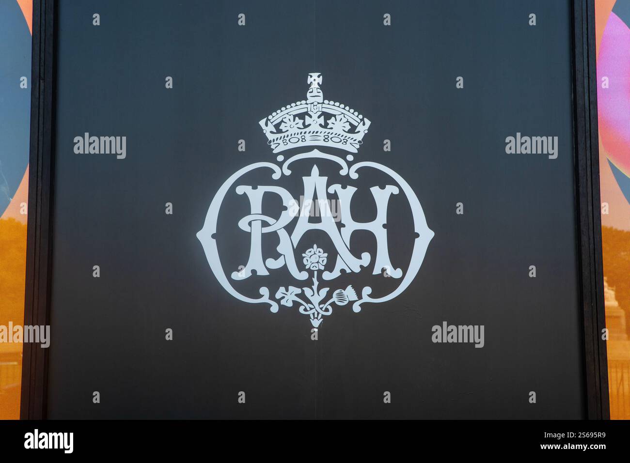 London, UK - July 29th 2024: Close-up of the symbol of the Royal Albert ...