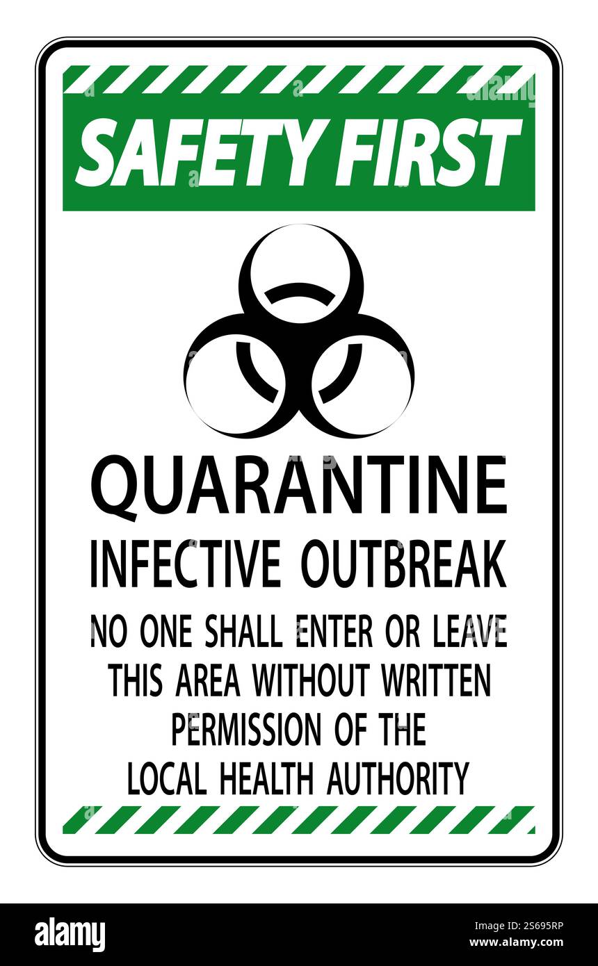 Safety First Quarantine Infective Outbreak Sign Isolate on transparent ...