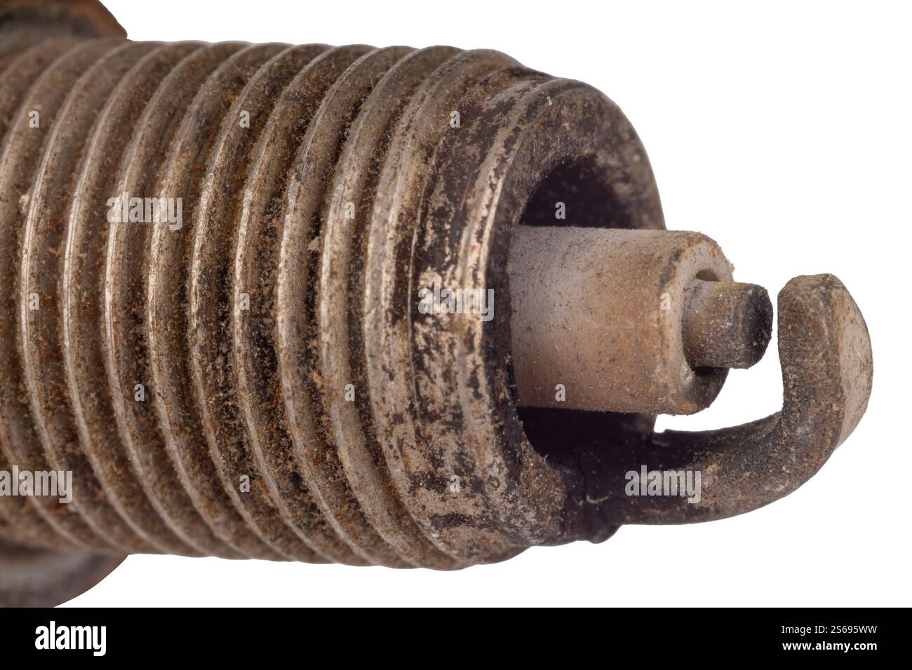 Macro view of corroded spark plug electrode Stock Photo - Alamy