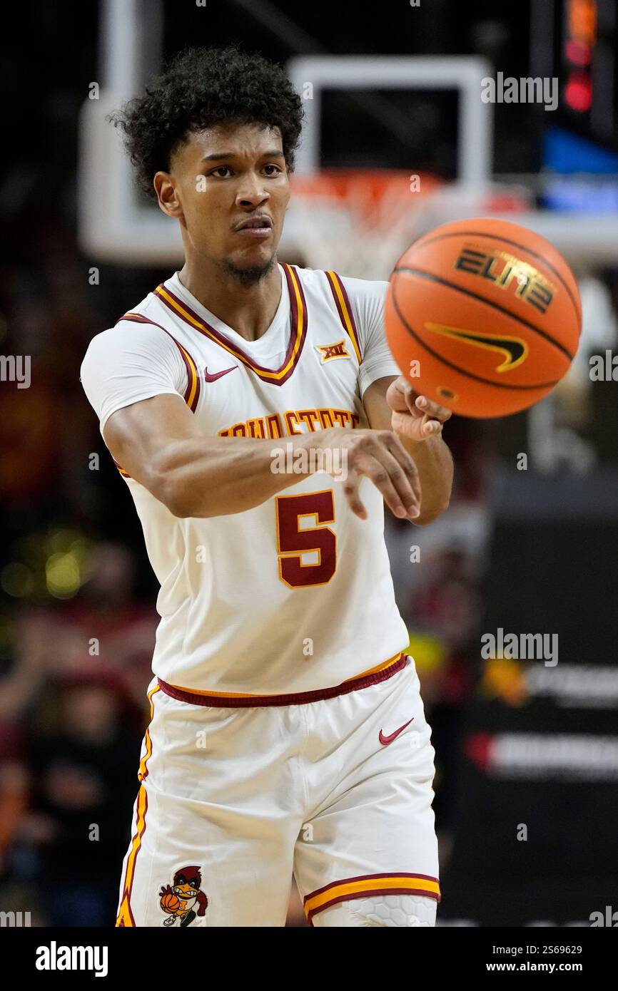 Iowa State guard Curtis Jones passes to a teammate during the second ...