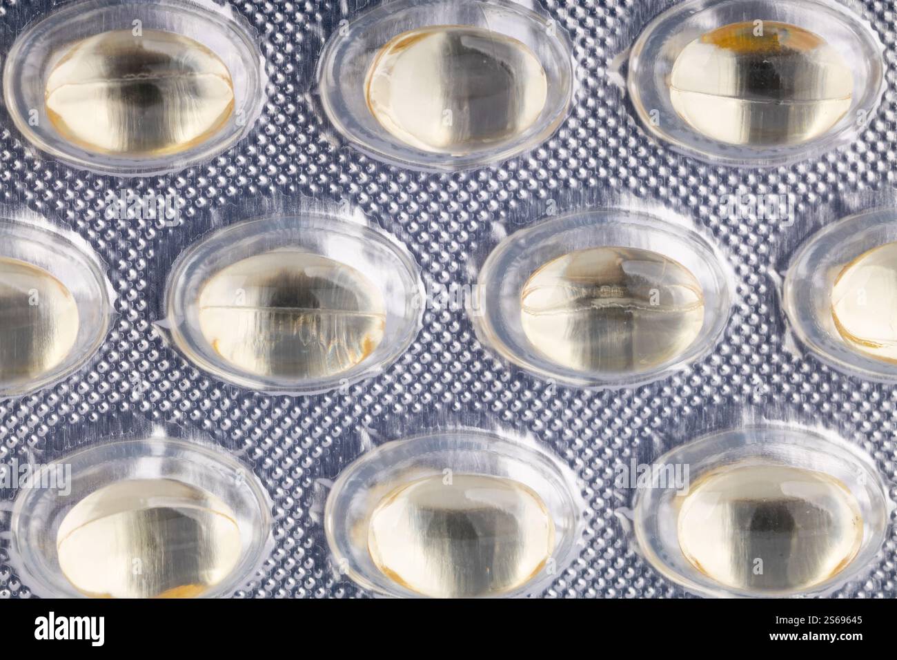 Transparent Capsules in Blister Packaging Close Up Stock Photo - Alamy