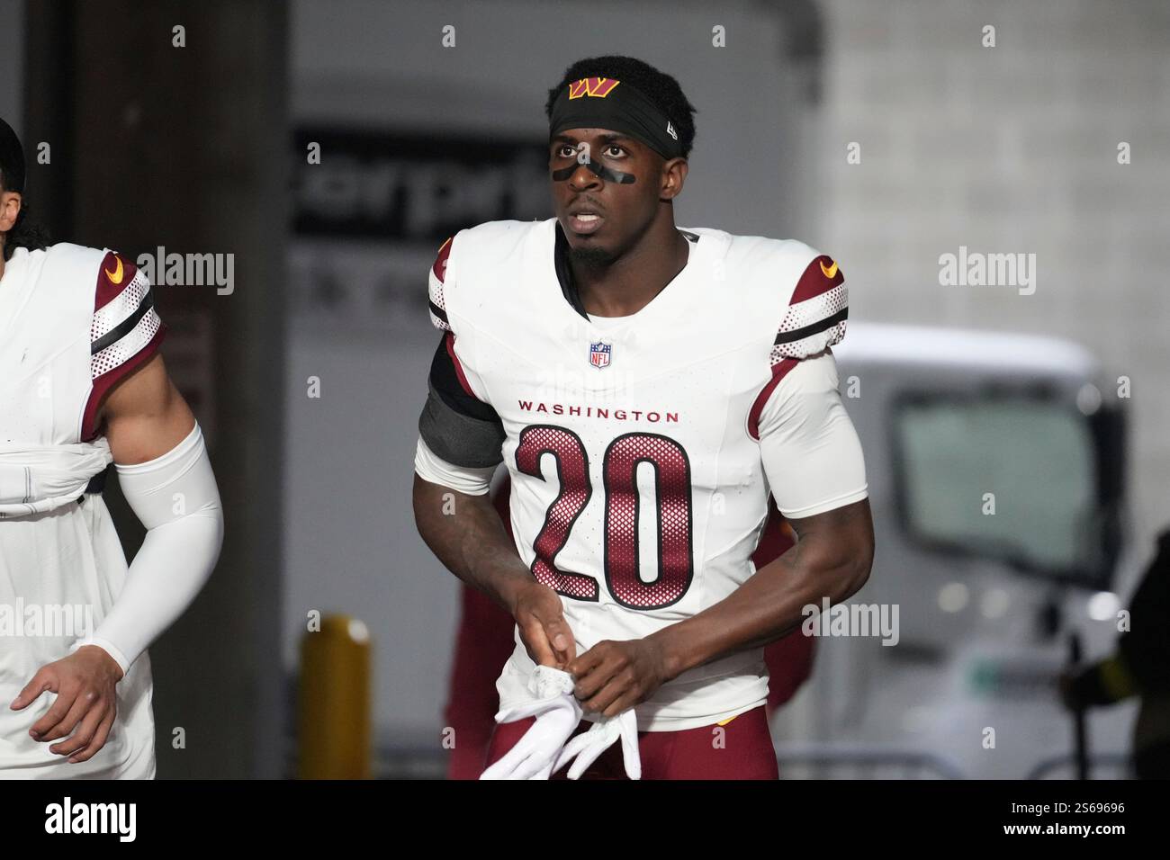 Washington Commanders safety Quan Martin (20) enters the field after ...