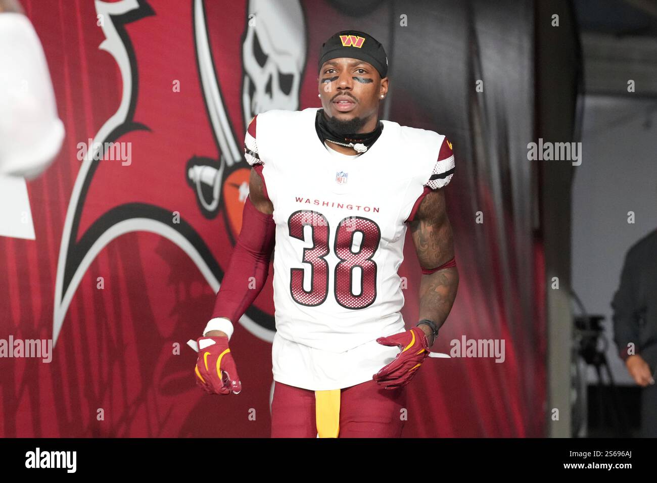 Washington Commanders cornerback Kevon Seymour (38) enters the field ...