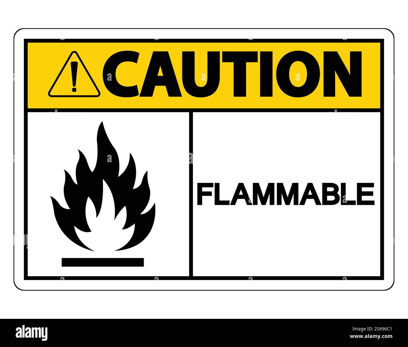 Caution Flammable Symbol Sign Isolate On White Background,Vector ...
