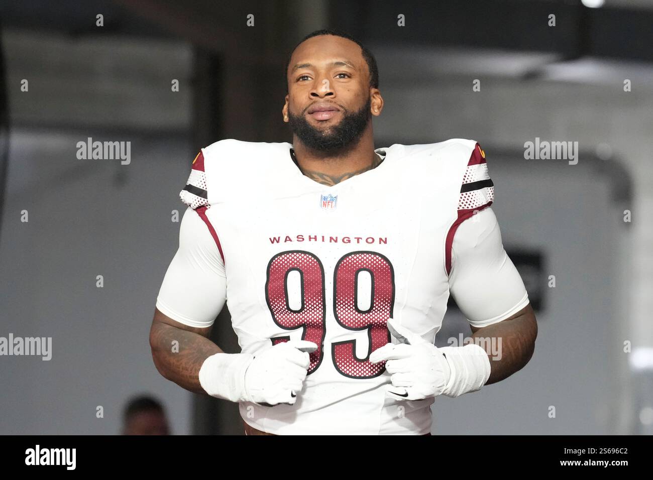 Washington Commanders defensive end Clelin Ferrell (99) enters the ...