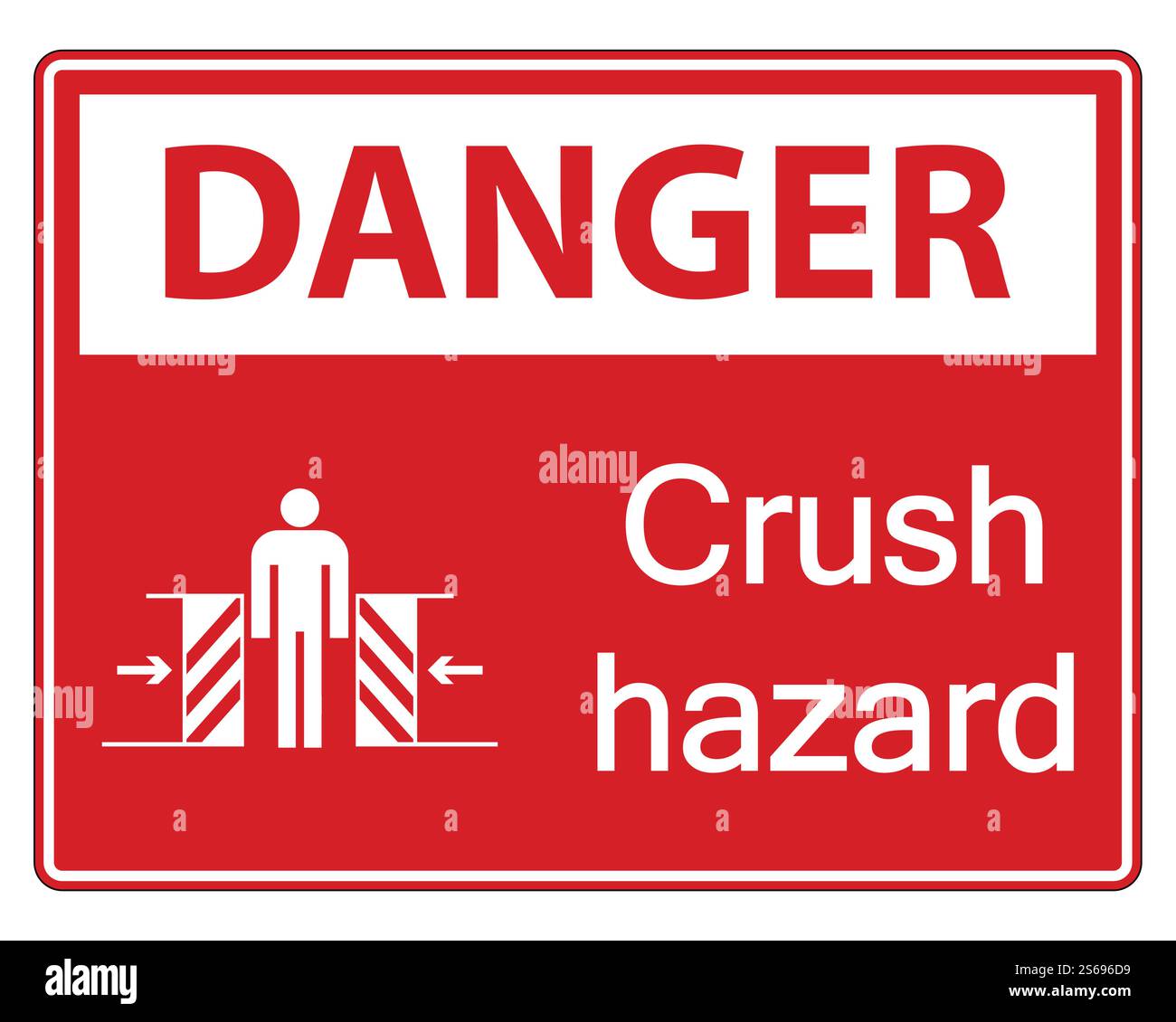 symbol danger crush hazard sign on white background,vector illustration ...