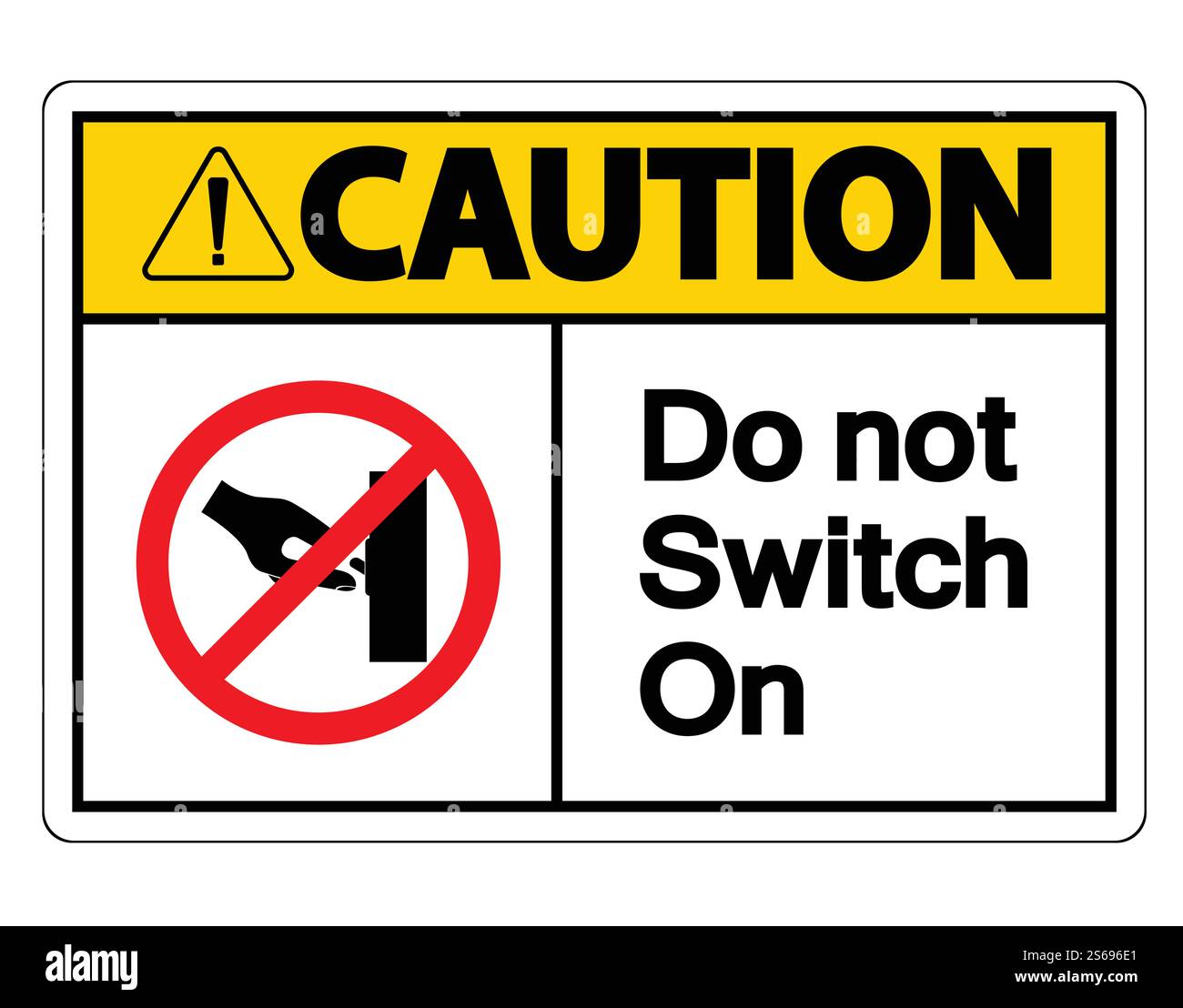 Caution Do not Switch On Symbol Sign on white background,Vector ...