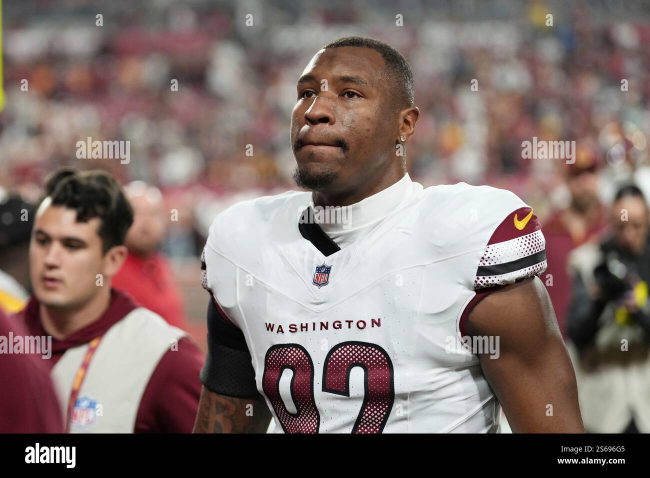 Washington Commanders defensive end Dorance Armstrong (92) leaves the ...