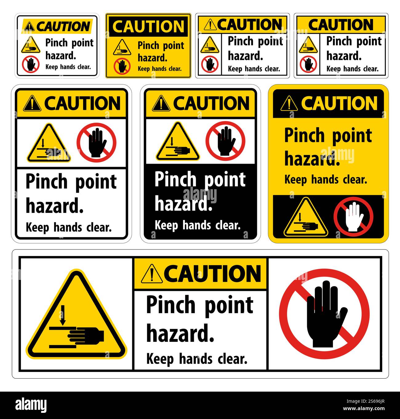 Caution Pinch Point Hazard,Keep Hands Clear Symbol Sign Isolate on ...