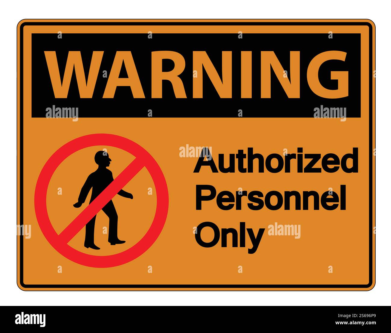 Warning Authorized Personnel Only Symbol Sign On white Background ...