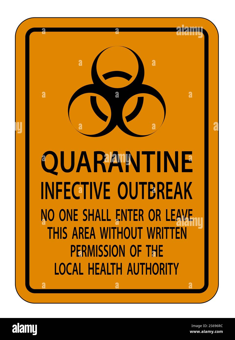 Warning Quarantine Infective Outbreak Sign Isolate on transparent ...