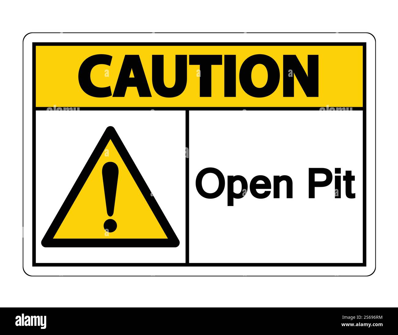 Caution Open Pit Symbol Sign Isolate On White Background,Vector ...