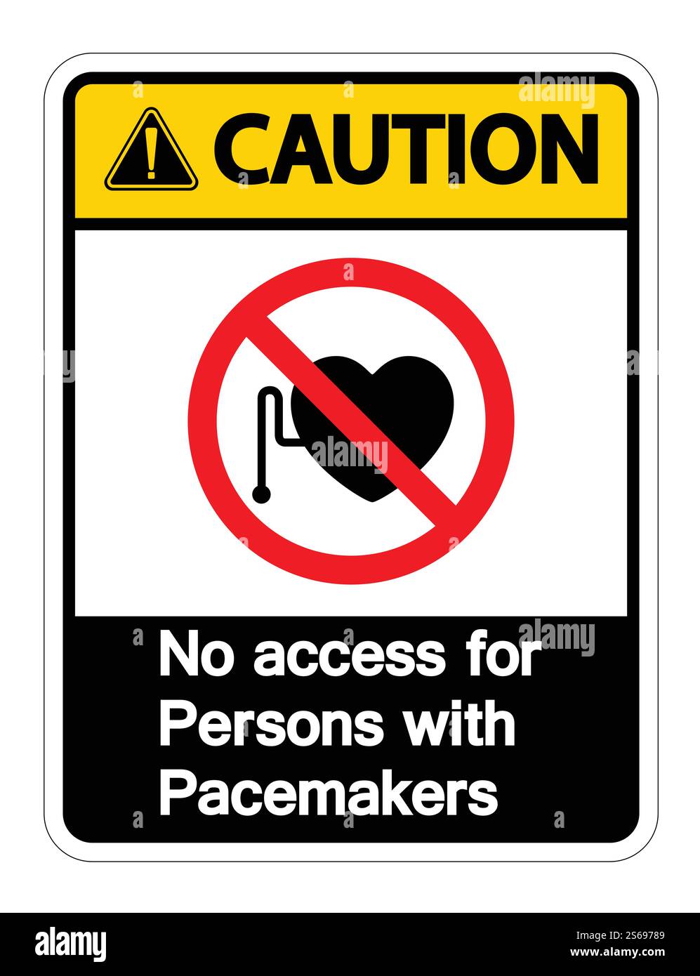 No Access For Persons With Pacemaker Symbol Sign Isolate On White ...