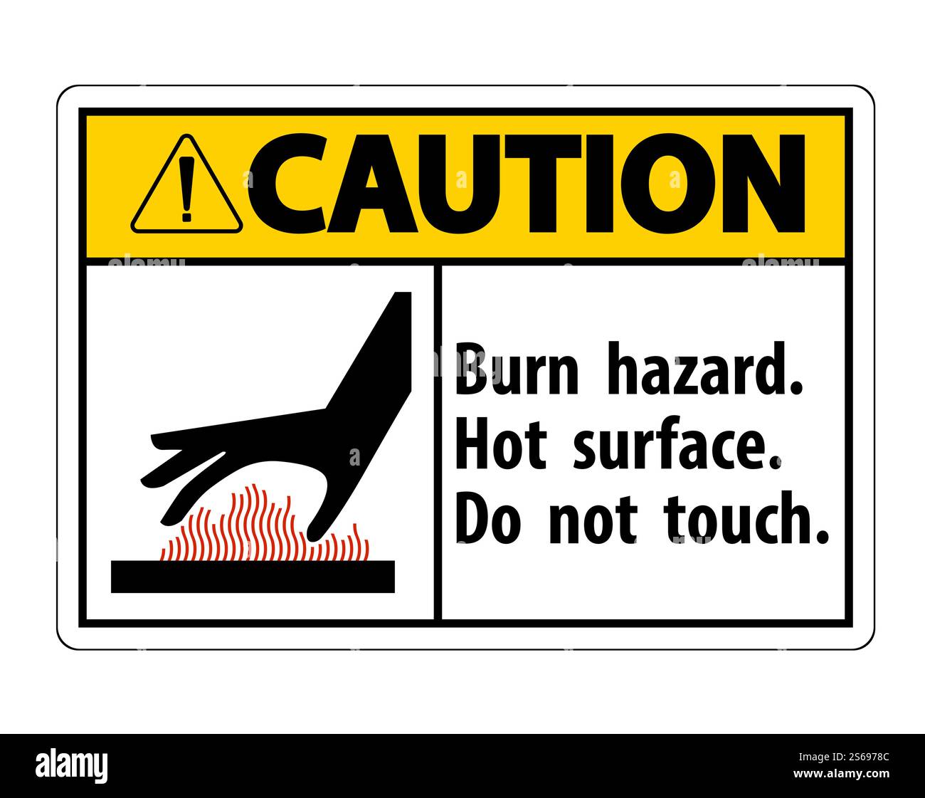 Caution Burn hazard,Hot surface,Do not touch Symbol Sign Isolate on ...