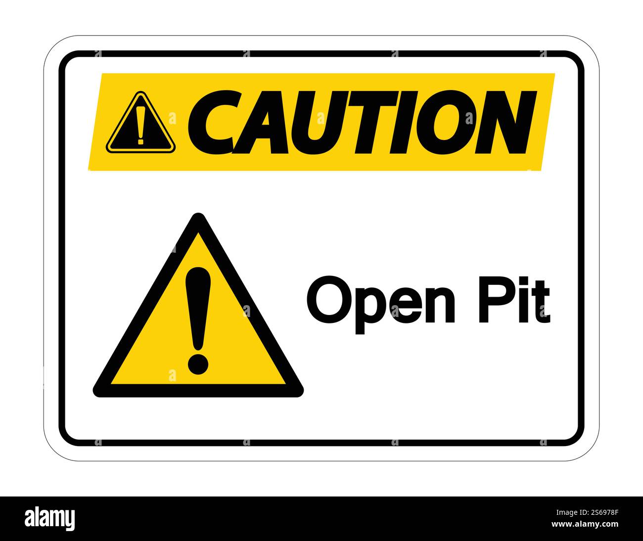 Caution Open Pit Symbol Sign Isolate On White Background,Vector ...