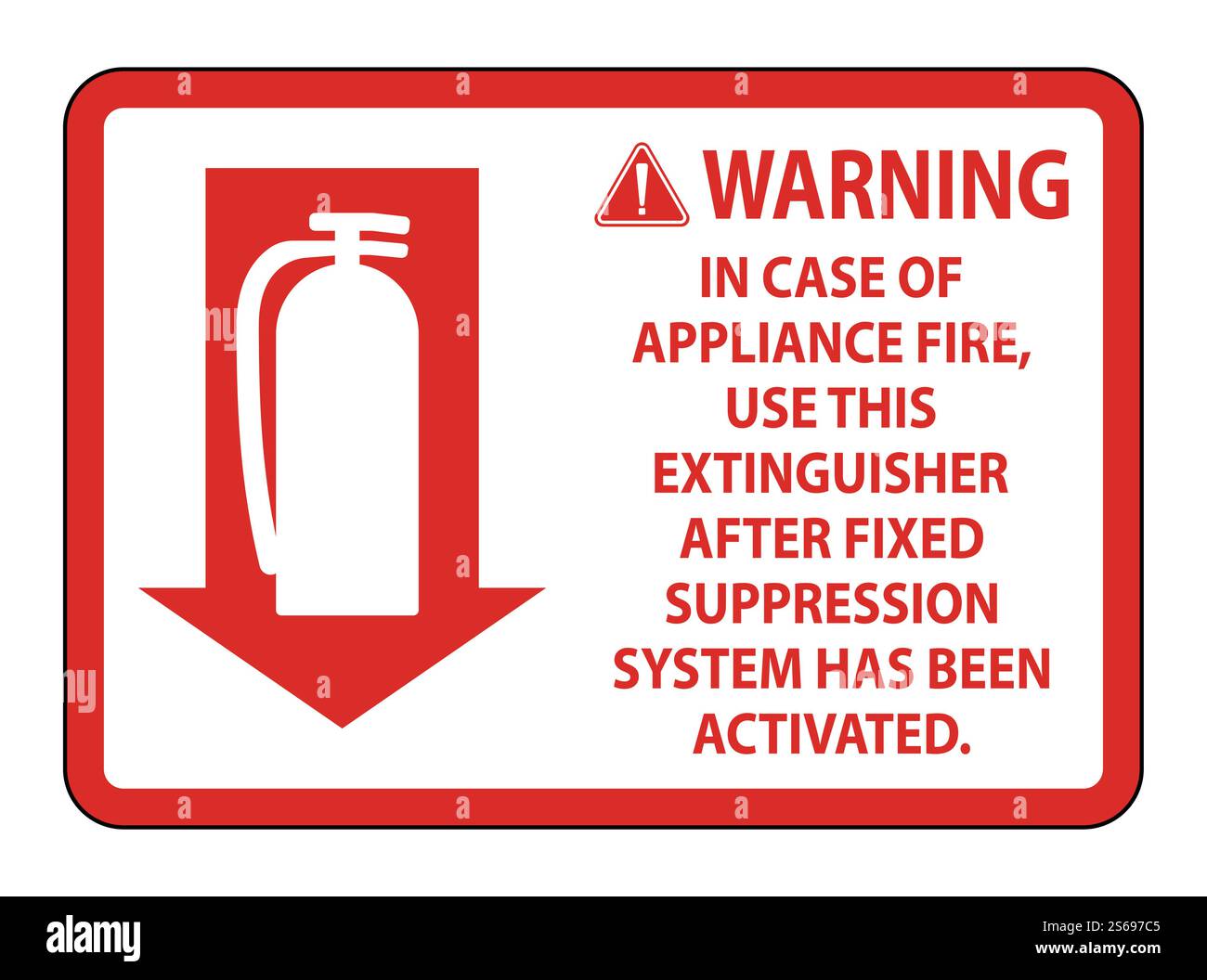 Warning In Case of Appliance Fire Sign Isolate On White Background ...