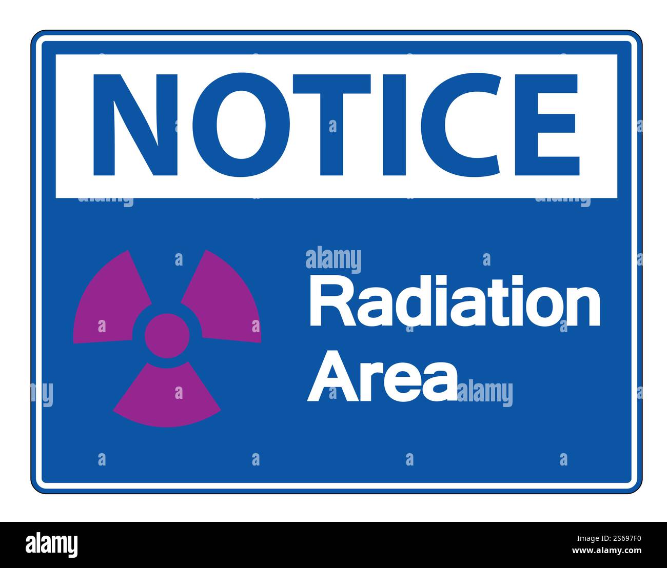 Notice Radiation Area Symbol Sign on white background Stock Vector ...