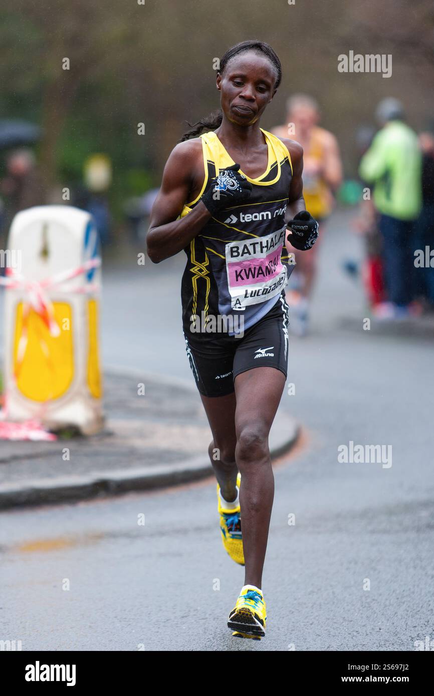 Kenyan athlete Gladys Kwambai is pictured running in the 2014 Bath Half ...