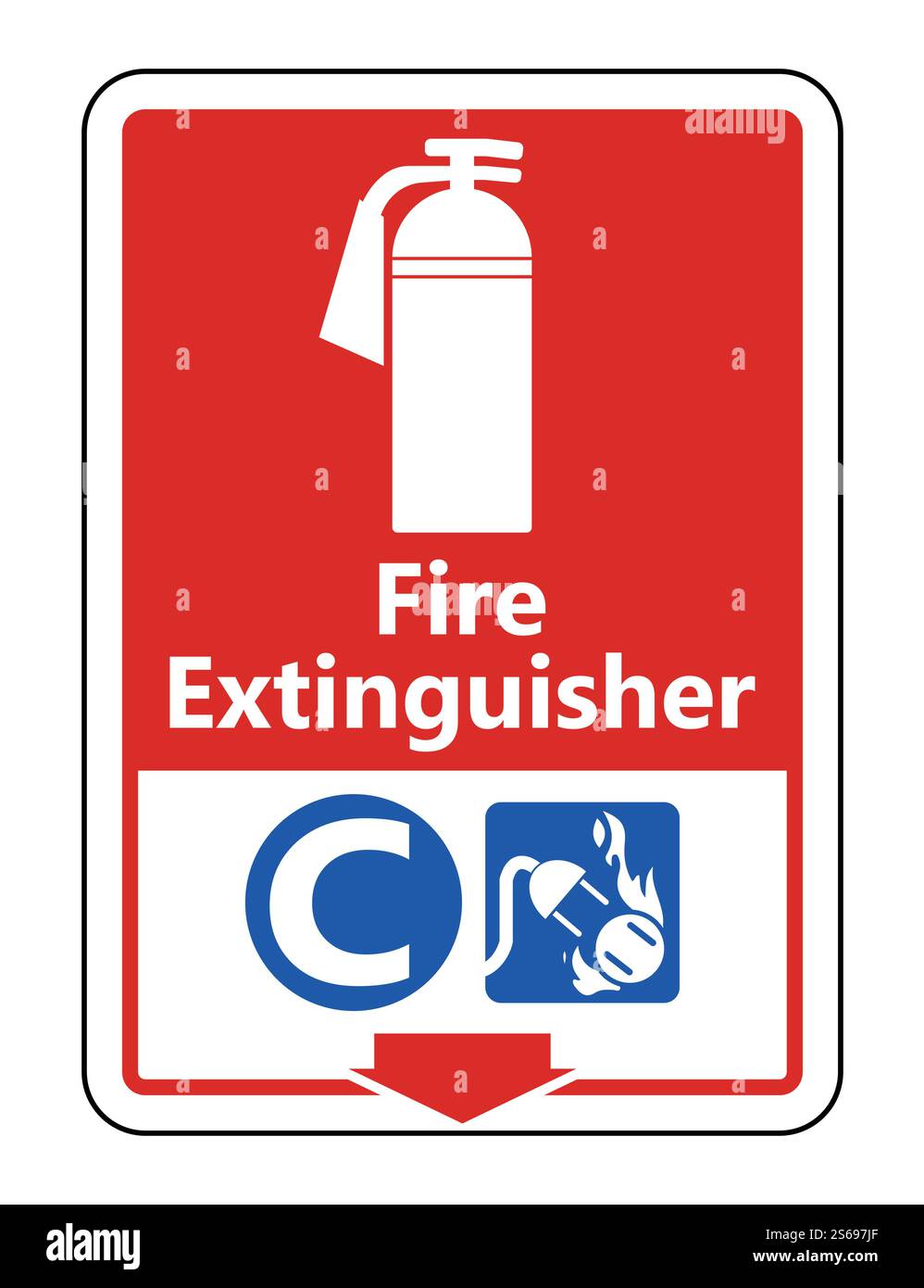 Symbol Fire Extinguisher C Sign on white background,Vector illustration ...