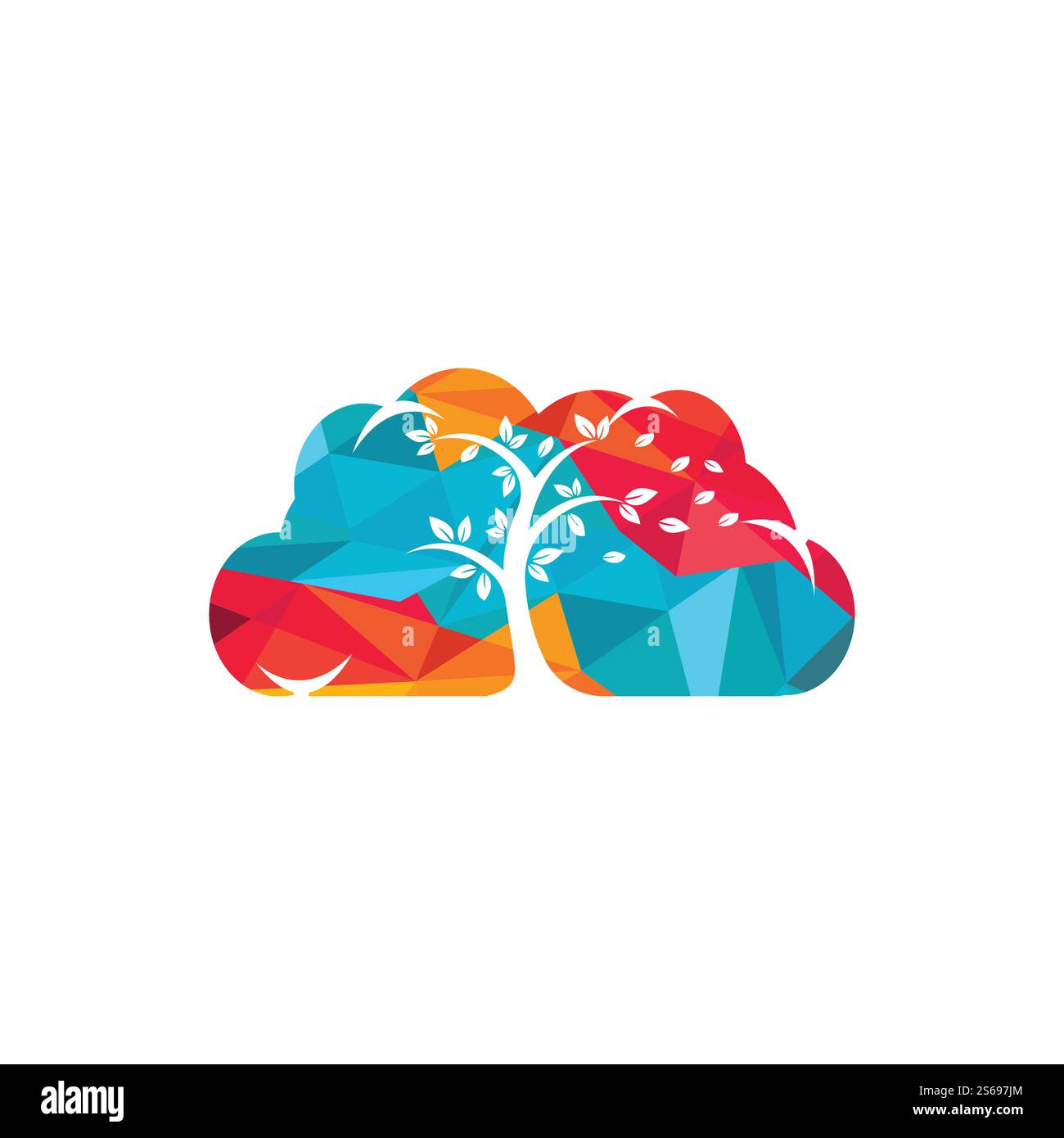 Cloud tree logo design. Nature cloud logo design concept vector Stock ...