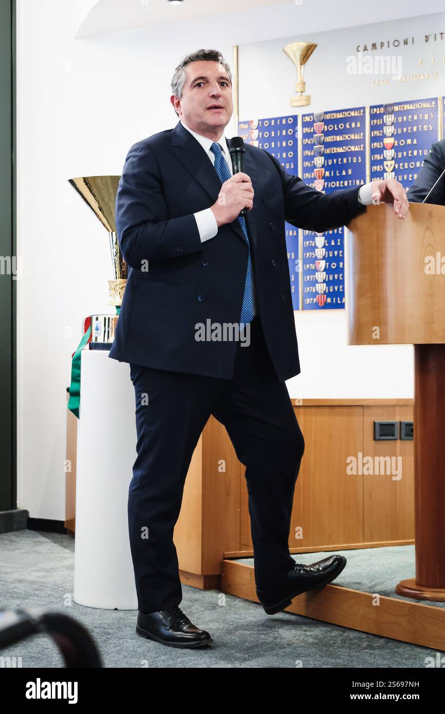 Milan, Italy. 16th Jan, 2025. Milan, The press conference of the new ...