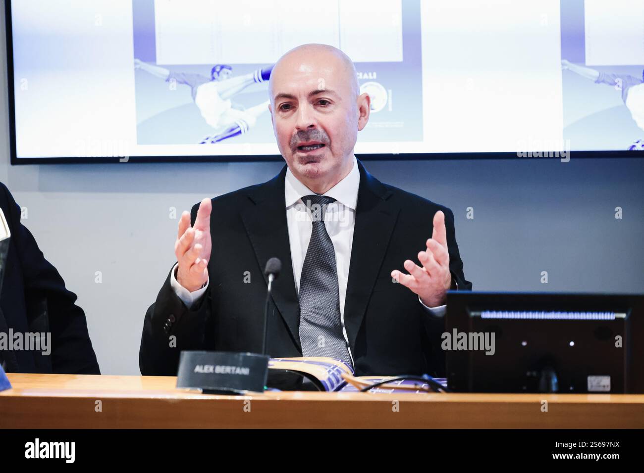 Milan, Italy. 16th Jan, 2025. Milan, The press conference of the new ...