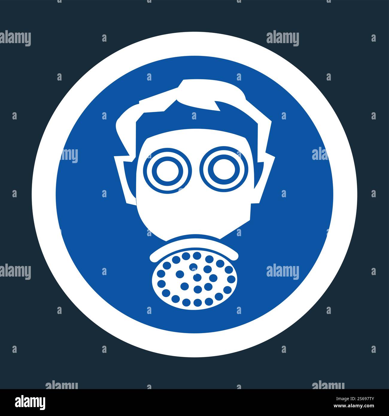 Symbol wear respirator protection Sign on black background,Vector ...