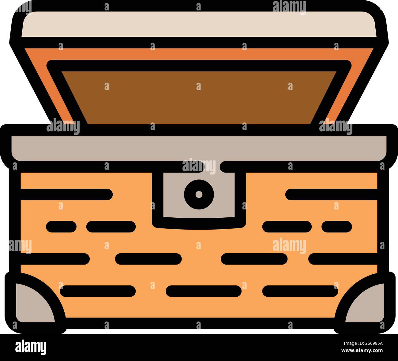 Open dower chest icon. Outline open dower chest vector icon for web ...