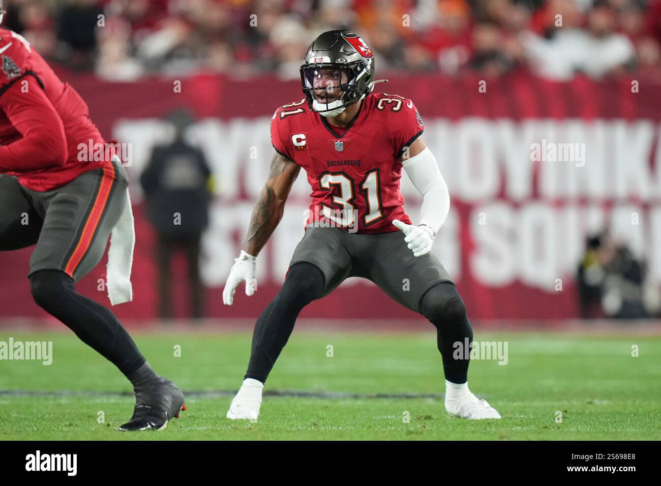Tampa Bay Buccaneers safety Antoine Winfield Jr. (31) defends in secondary during an NFL ...