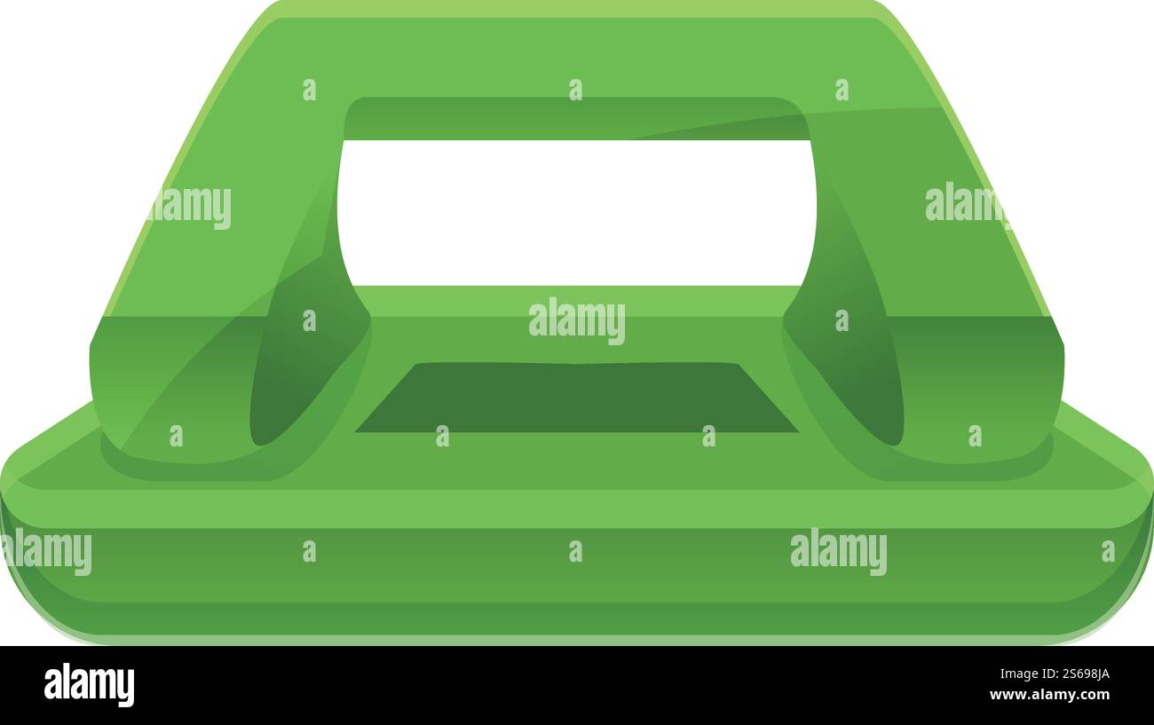 Green hole puncher icon. Cartoon of green hole puncher vector icon for ...