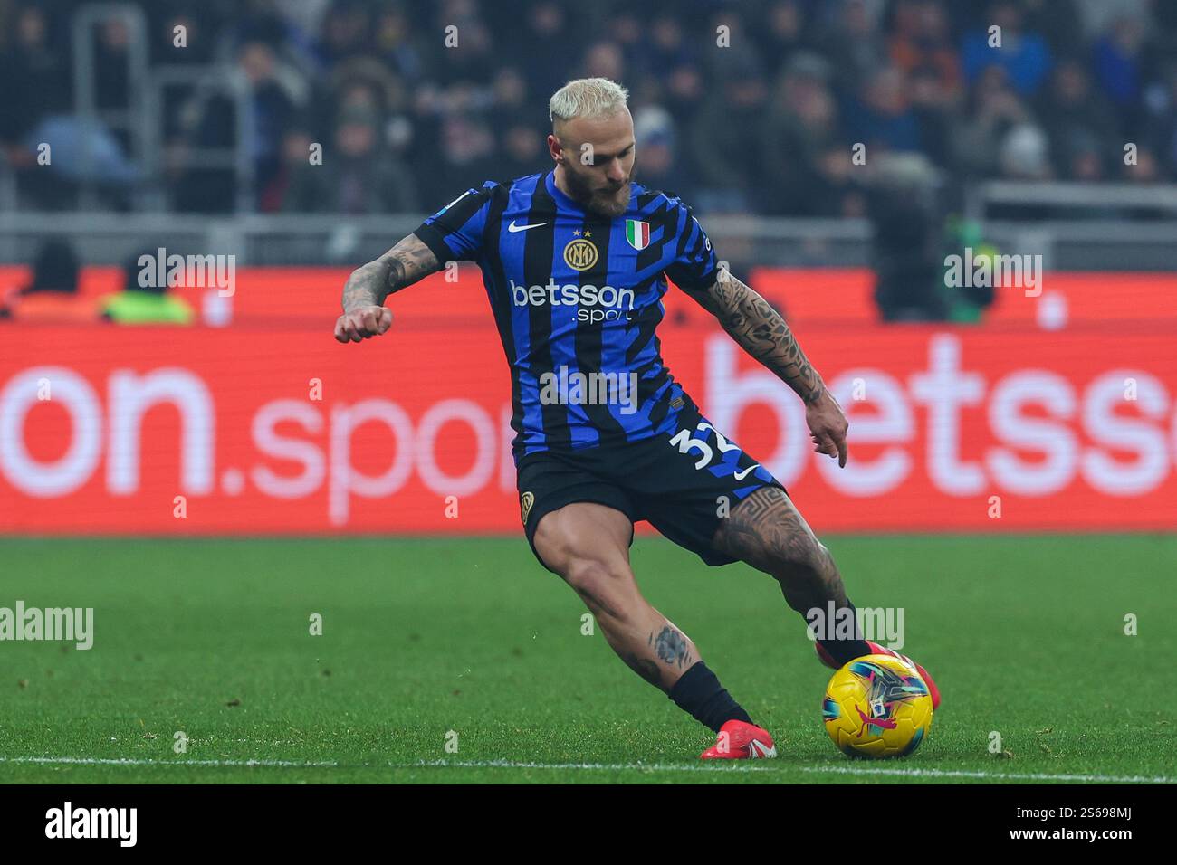 Milan, Italy. 15th Jan, 2025. Federico Dimarco of FC Internazionale seen in action during Serie ...