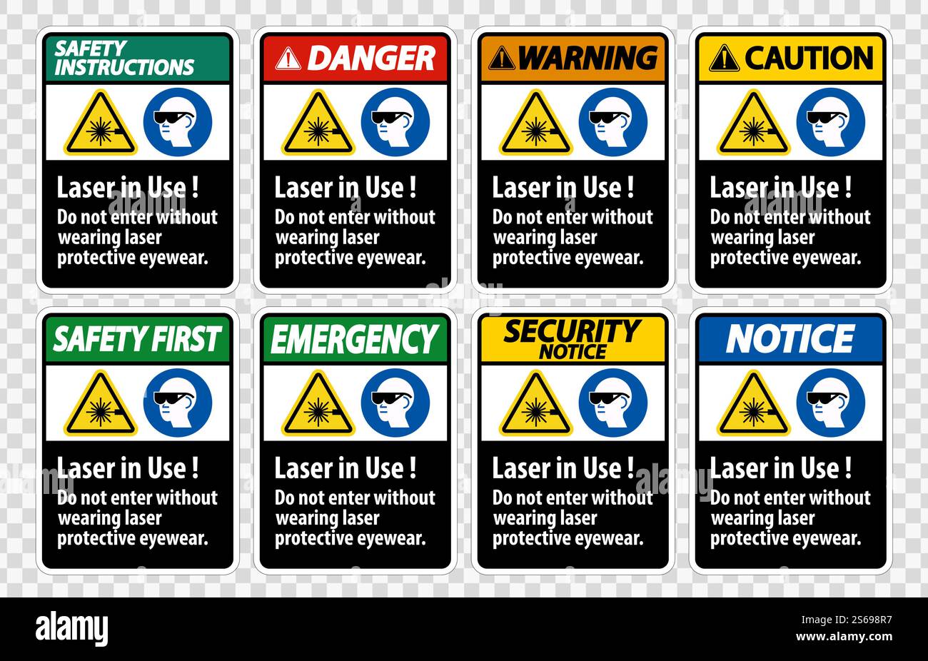 Warning PPE Safety Label,Laser In Use Do Not Enter Without Wearing ...