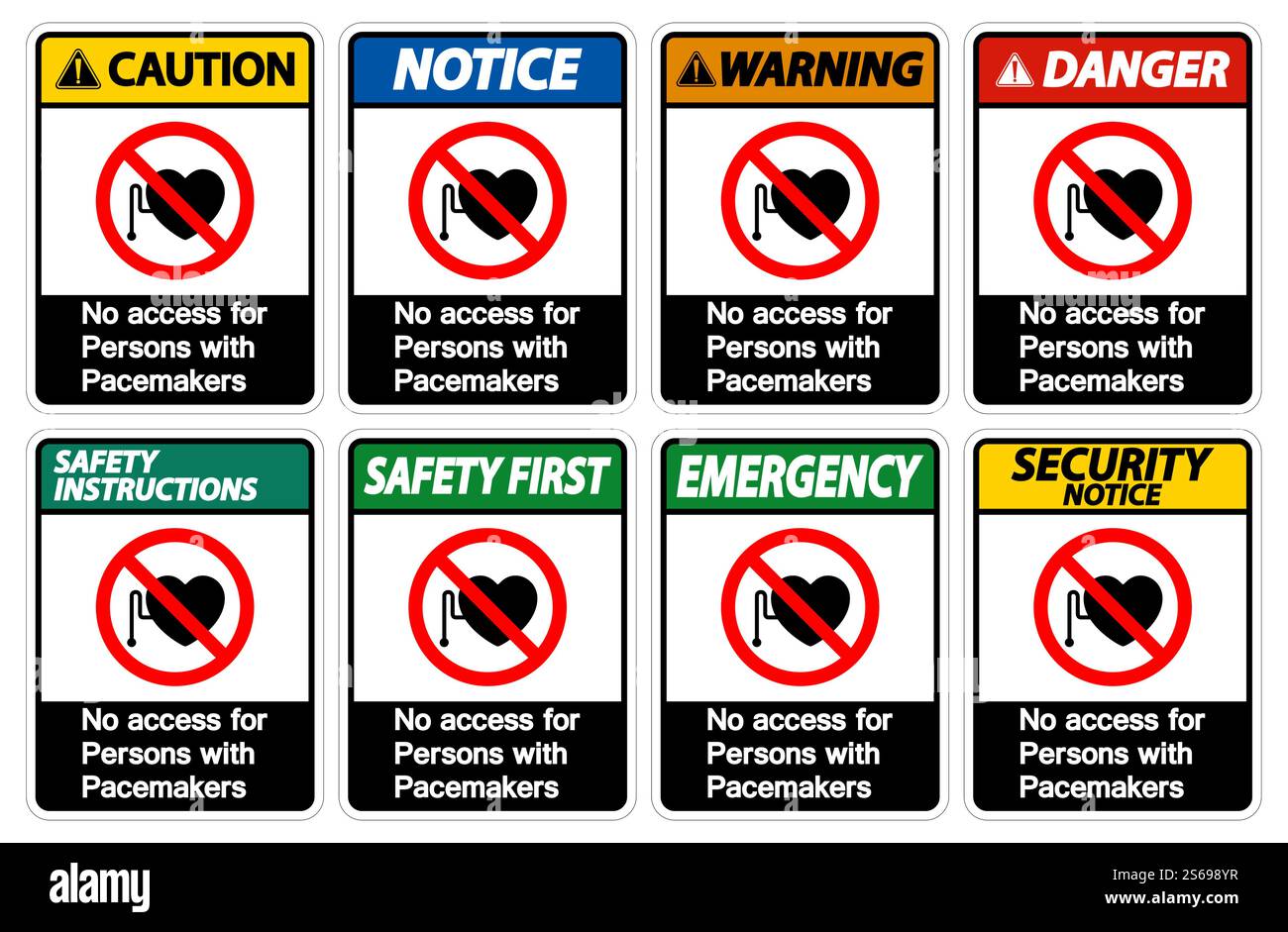 No Access For Persons With Pacemaker Symbol Sign On White Background ...