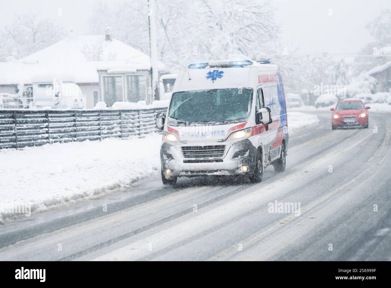 Ambulance on snowy winter hi-res stock photography and images - Alamy