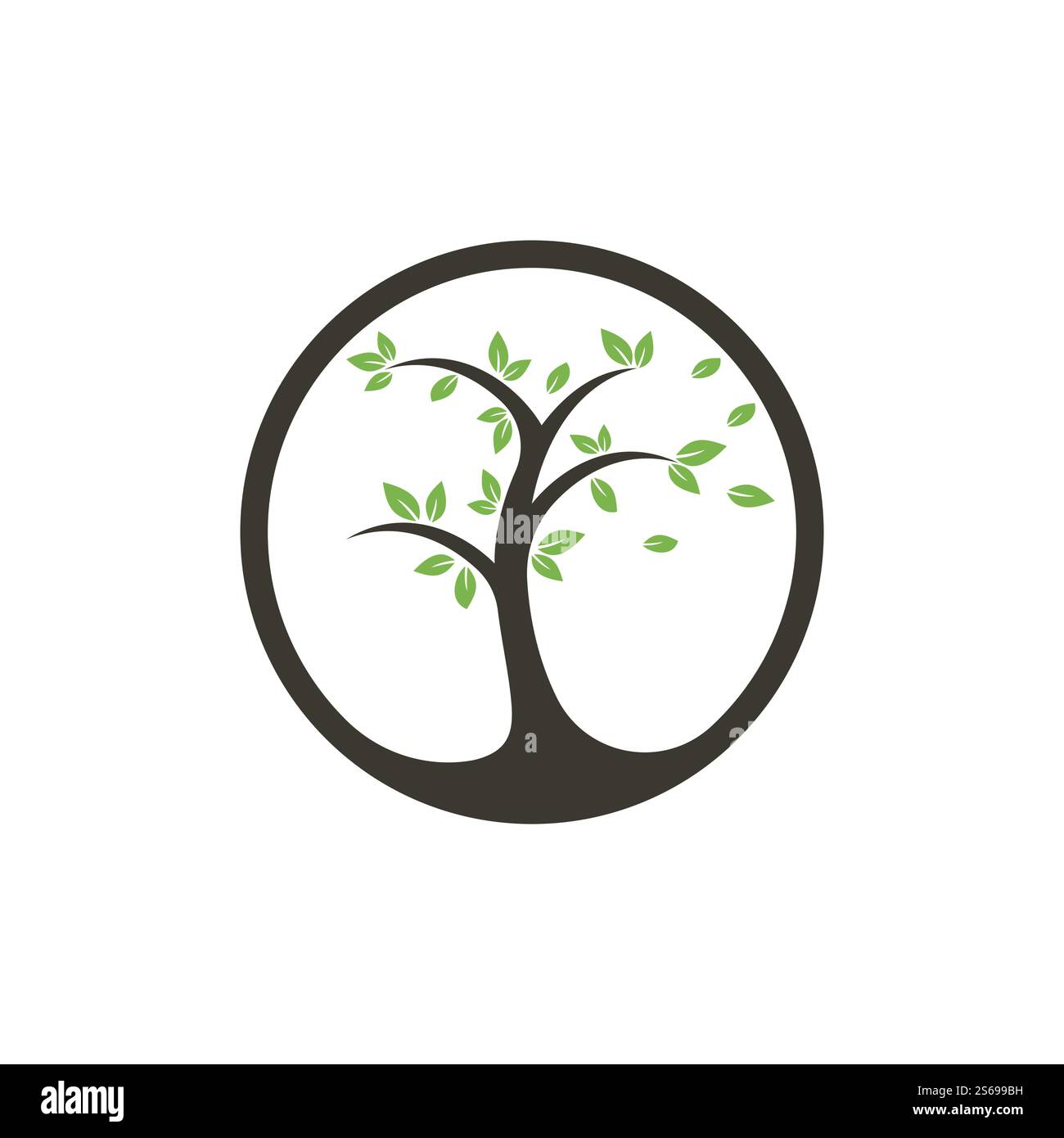 Tree logo design. Minimalist green tree logo symbol Stock Vector Image ...