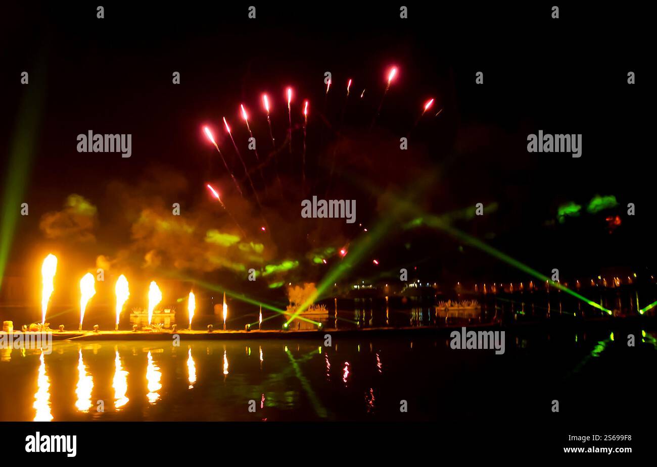 Fireworks over on the Arsenal lagoon during the Carnival celebration in ...
