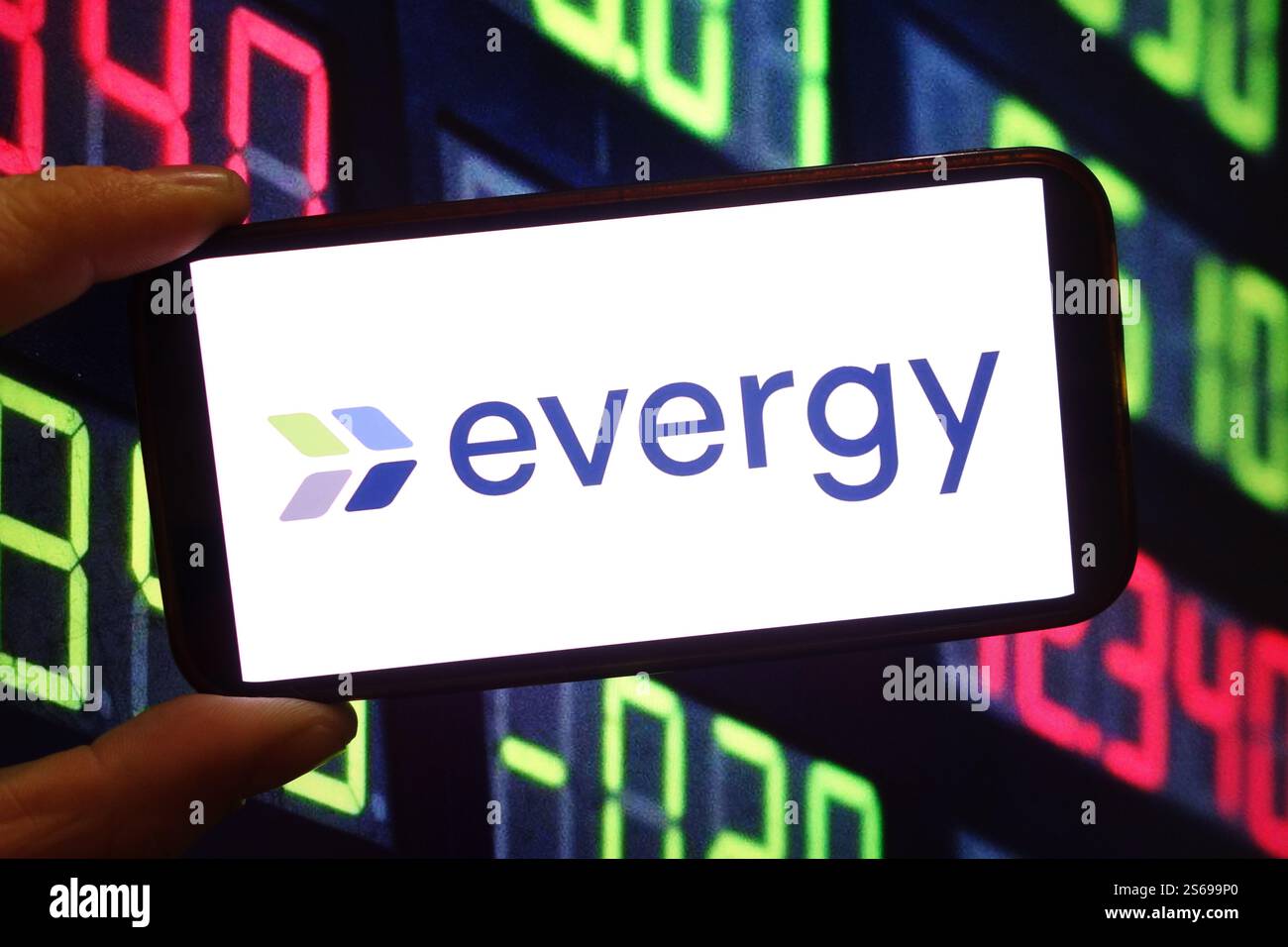 Poland. 16th Jan, 2025. In this photo illustration, the Evergy company ...