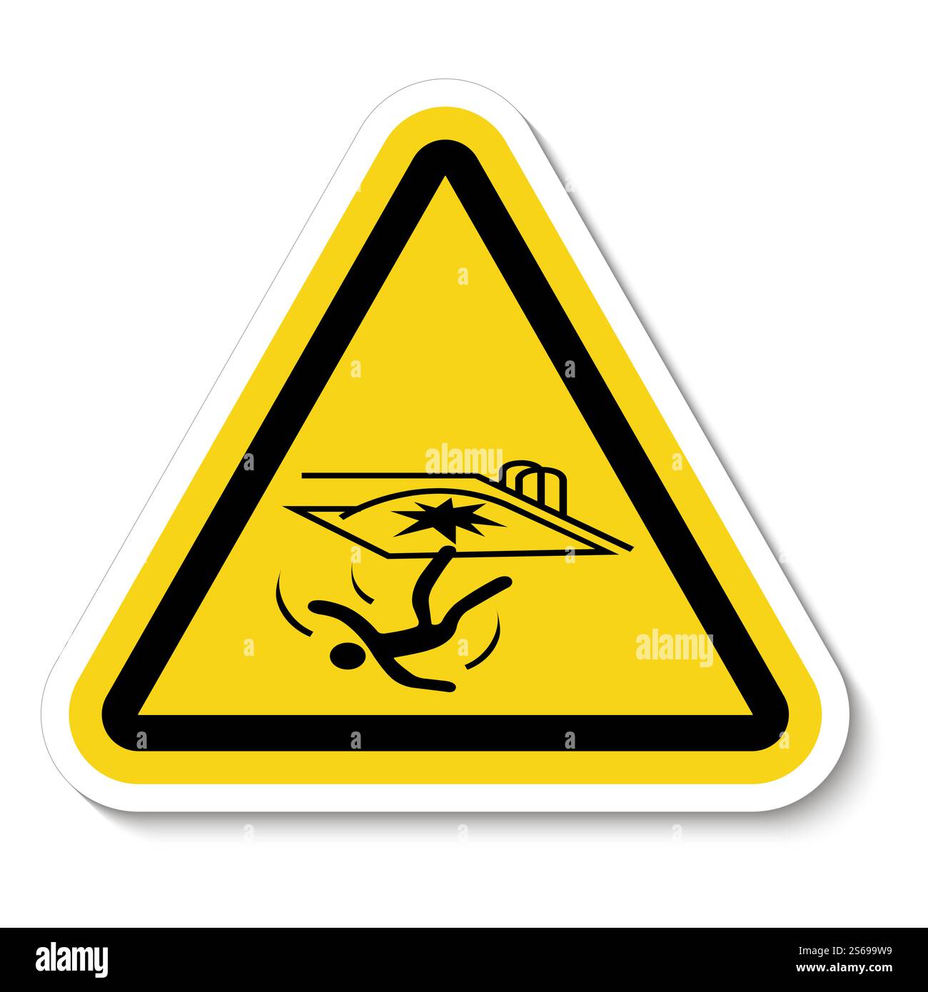 Fall Hazard Symbol Sign Isolate on White Background,Vector Illustration ...