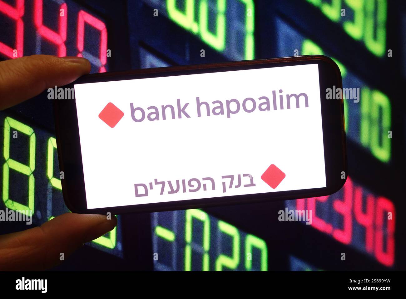 Poland. 16th Jan, 2025. In this photo illustration, the Bank Hapoalim ...