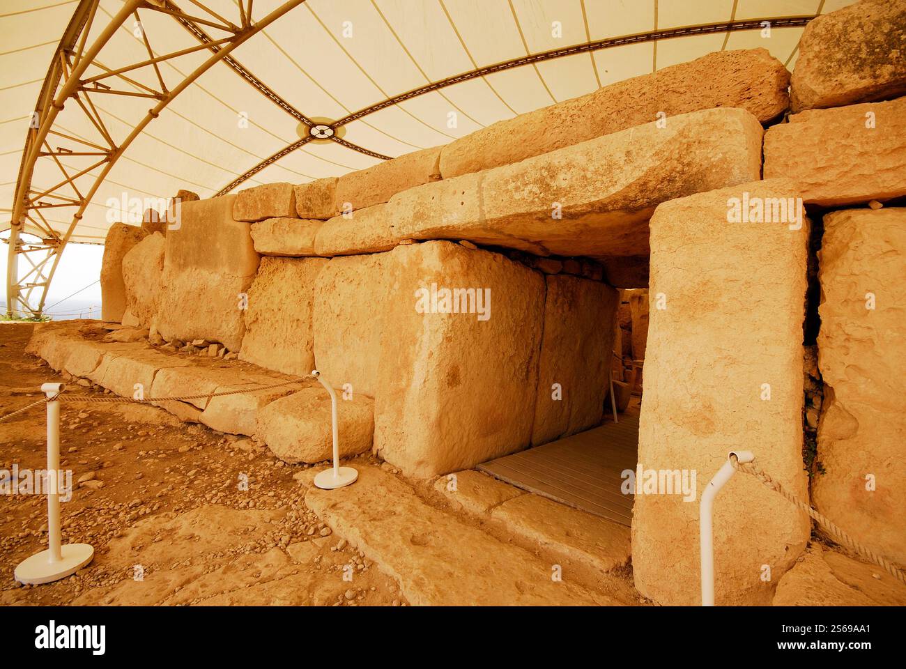 Megalithic temple of Hagar Qim, Malta Stock Photo - Alamy