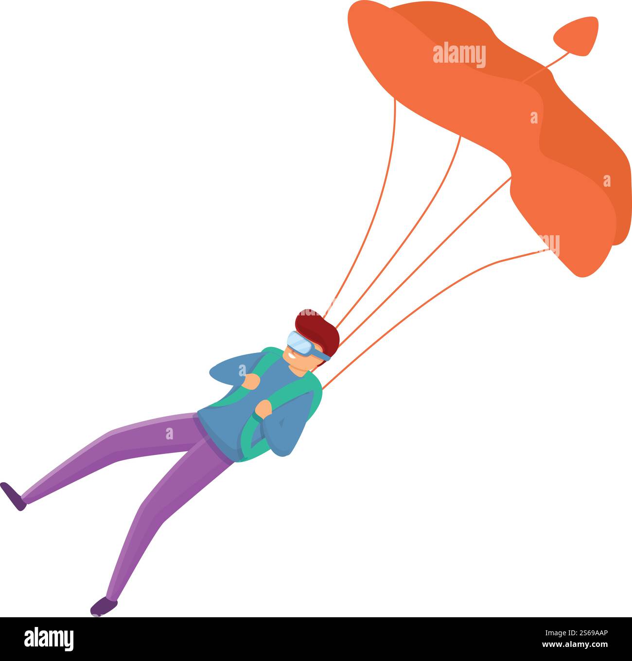 Recreational parachuting icon. Cartoon of recreational parachuting ...