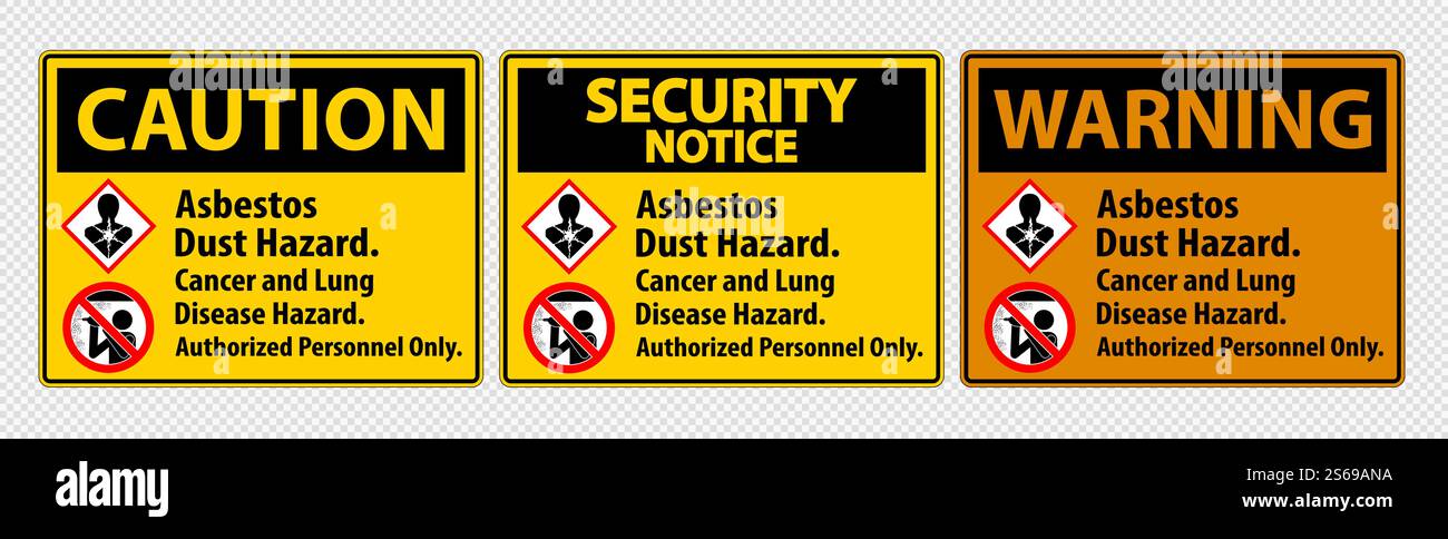 Safety Label,Asbestos Dust Hazard, Cancer And Lung Disease Hazard ...