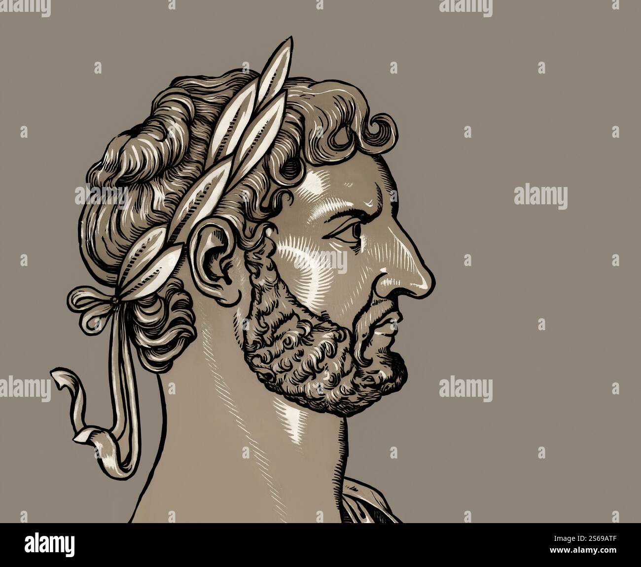 Hadrian or Publius Aelius Hadrianus Augustus, 76 - 138, Roman emperor ...