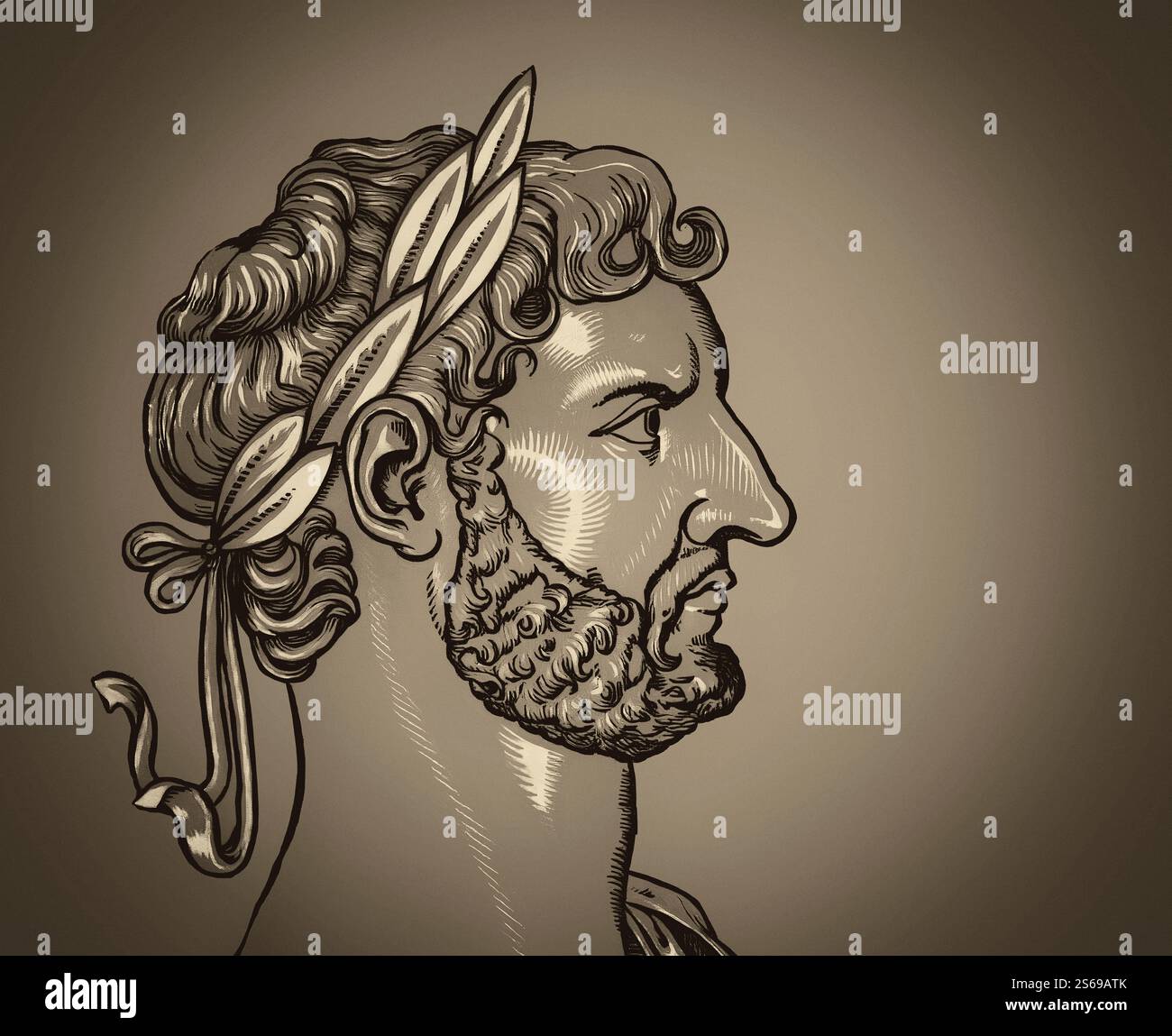 Hadrian or Publius Aelius Hadrianus Augustus, 76 - 138, Roman emperor ...