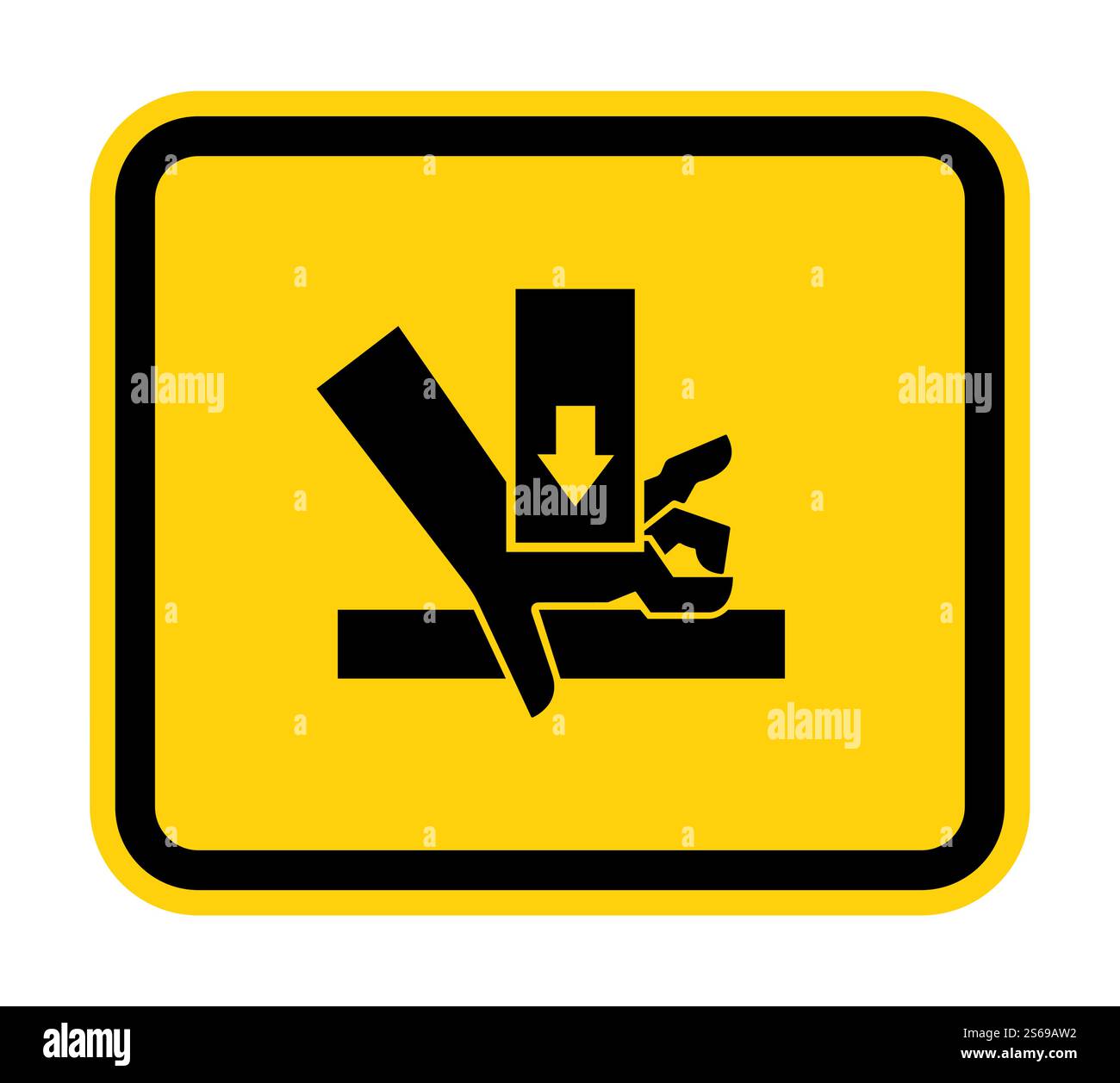 Hand Crush Force From Above Symbol Sign Isolate on White Background ...