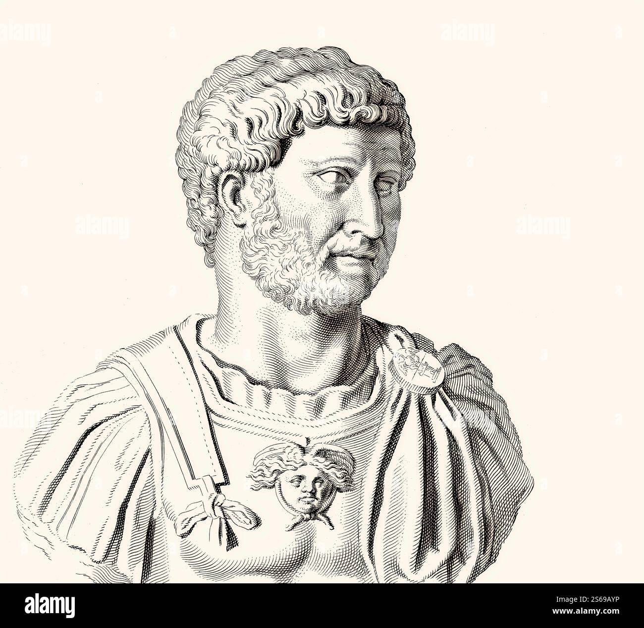 Hadrian or Publius Aelius Hadrianus Augustus, 76 - 138, Roman emperor ...