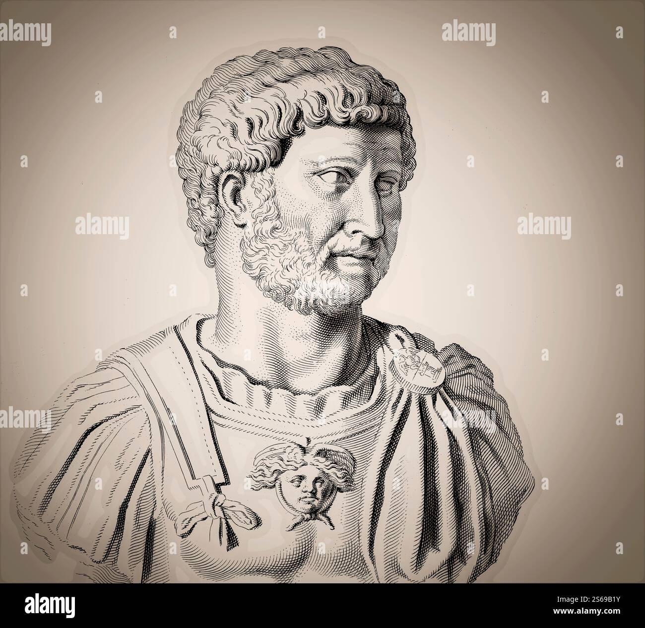 Hadrian or Publius Aelius Hadrianus Augustus, 76 - 138, Roman emperor ...